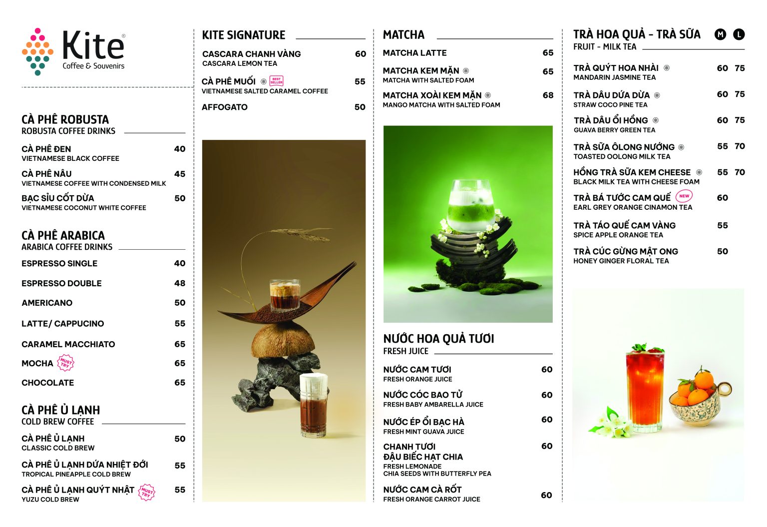 KITE Menu - Kite Coffee & Souvenirs - Hội tụ tinh hoa Cà phê Việt